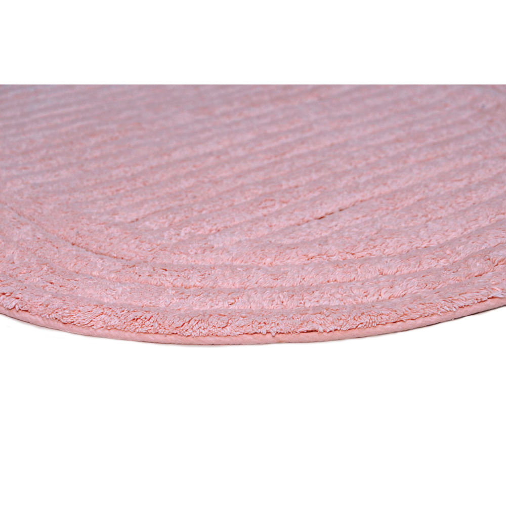 Tapete De Banheiro Algodão Oval Vizapi Raipur 60X90Cm Rosa Claro ...